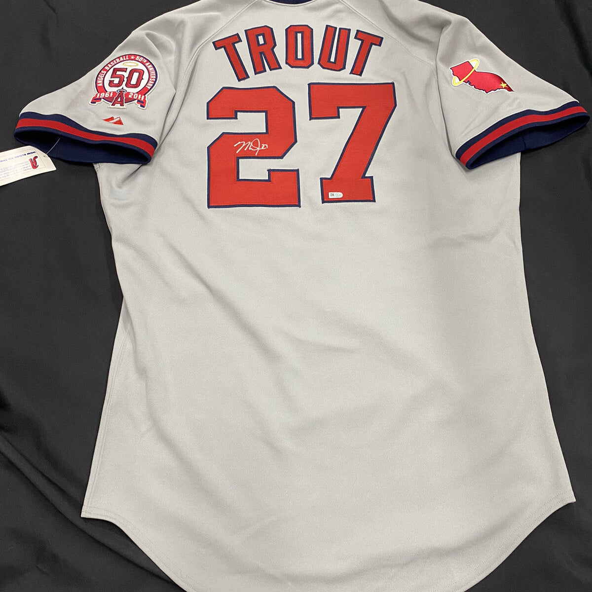 Mike Trout Signed 50th Anniversary California Angels TBTC Jersey 44 ML ...